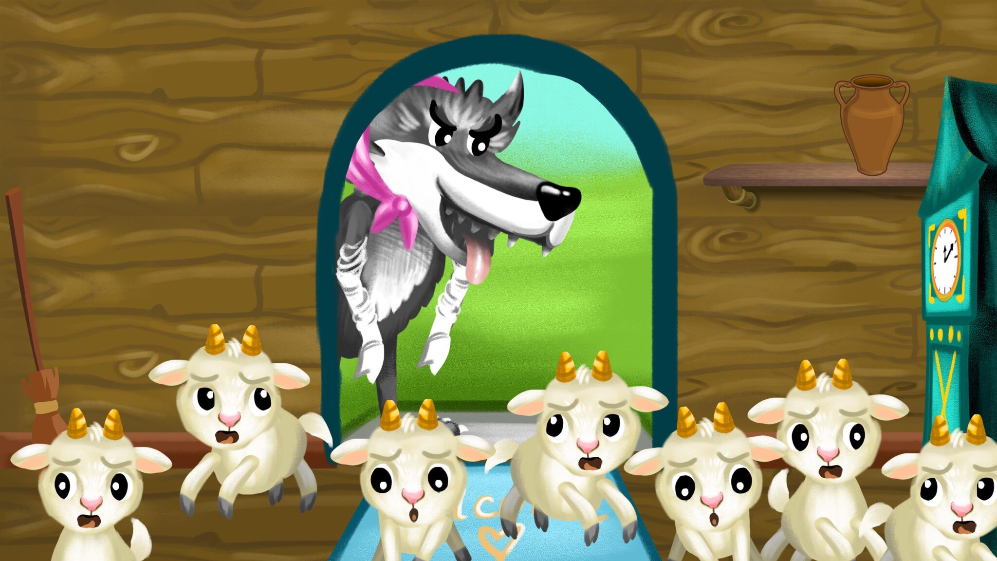 The Wolf And The Seven Little Goats - Kiddom Tales