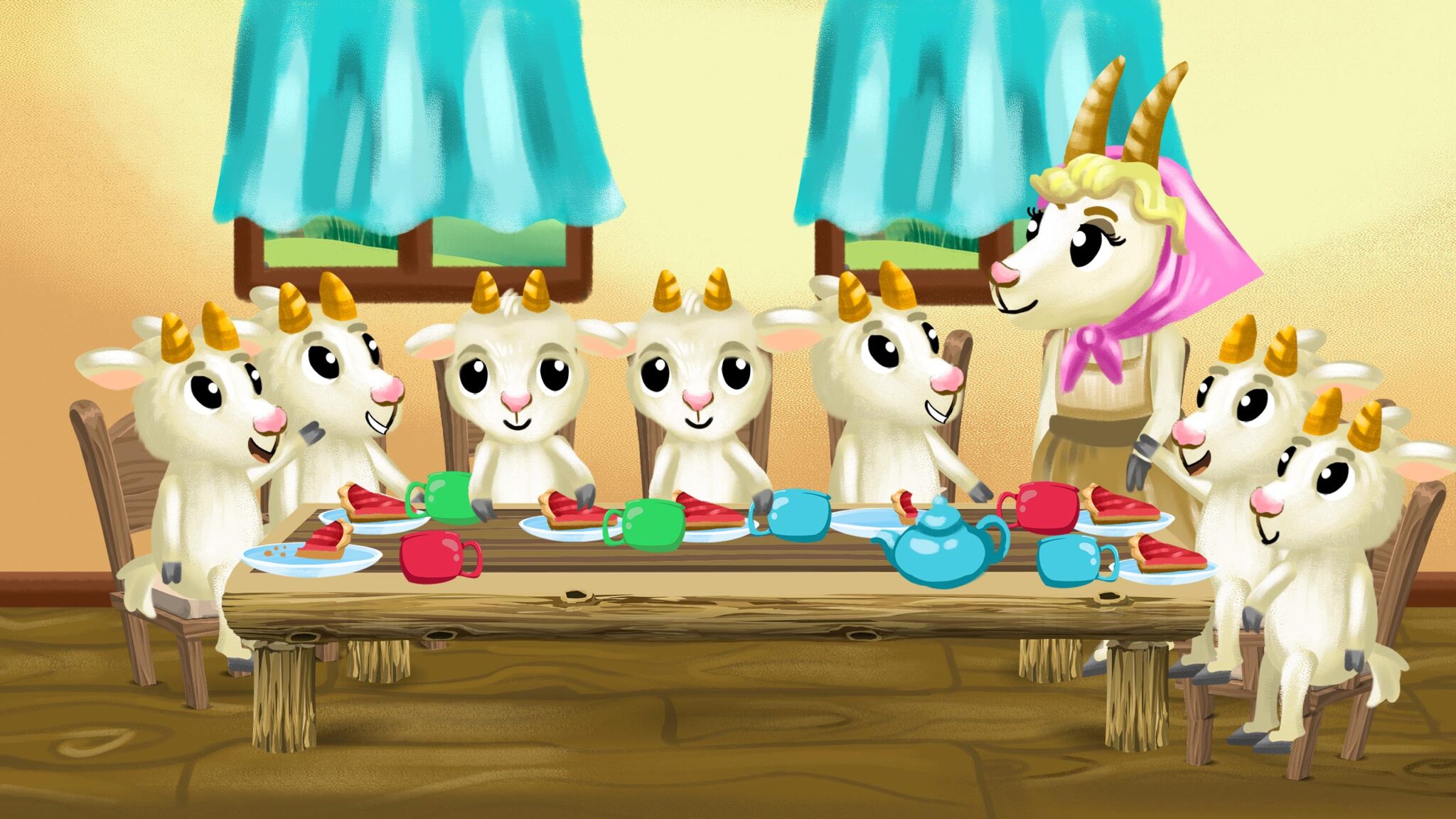 The Wolf And The Seven Little Goats - Kiddom Tales